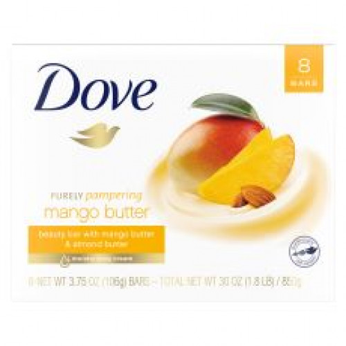 Dove Glowing Mango Butter Beauty Bar, 3.75 oz, 8 Pack