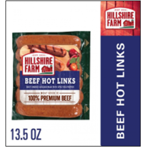 Hillshire Farms Beef Hot Sausage Links, 13.5 oz. 6 Pack